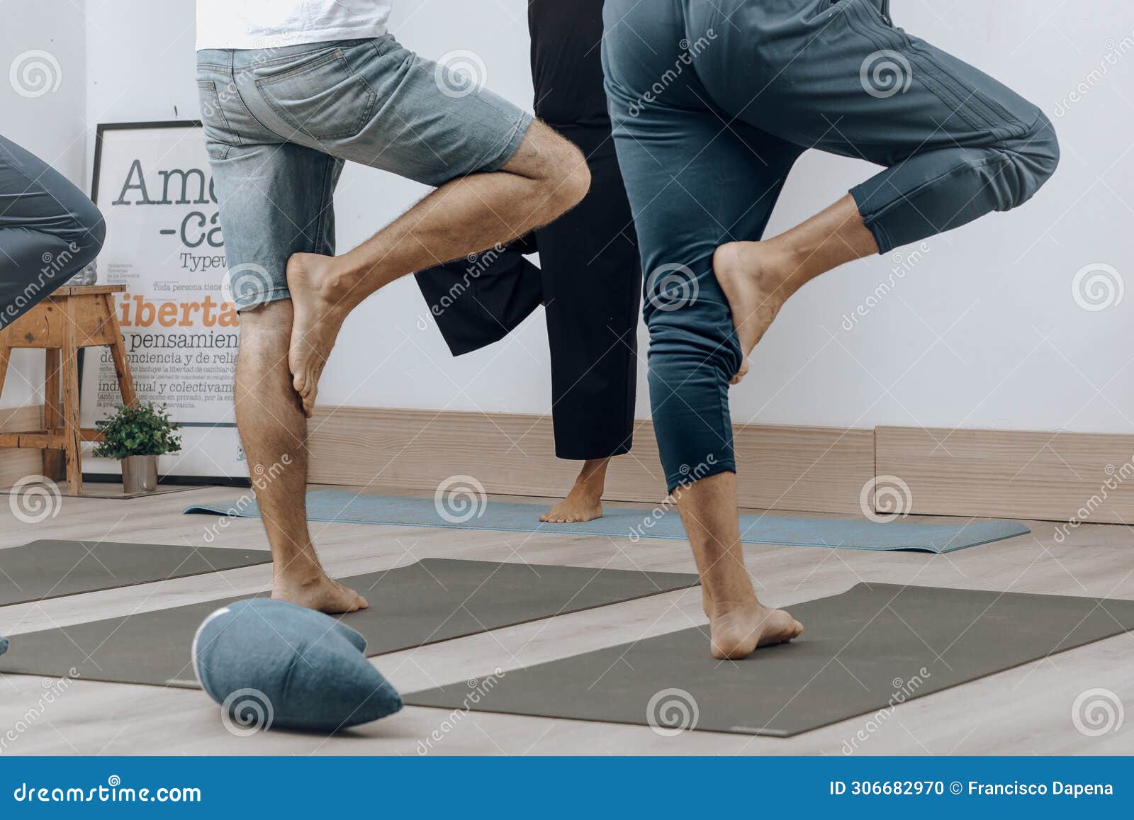 People Practicing Partner Stretching Exercises Stock Photo - Image of ...