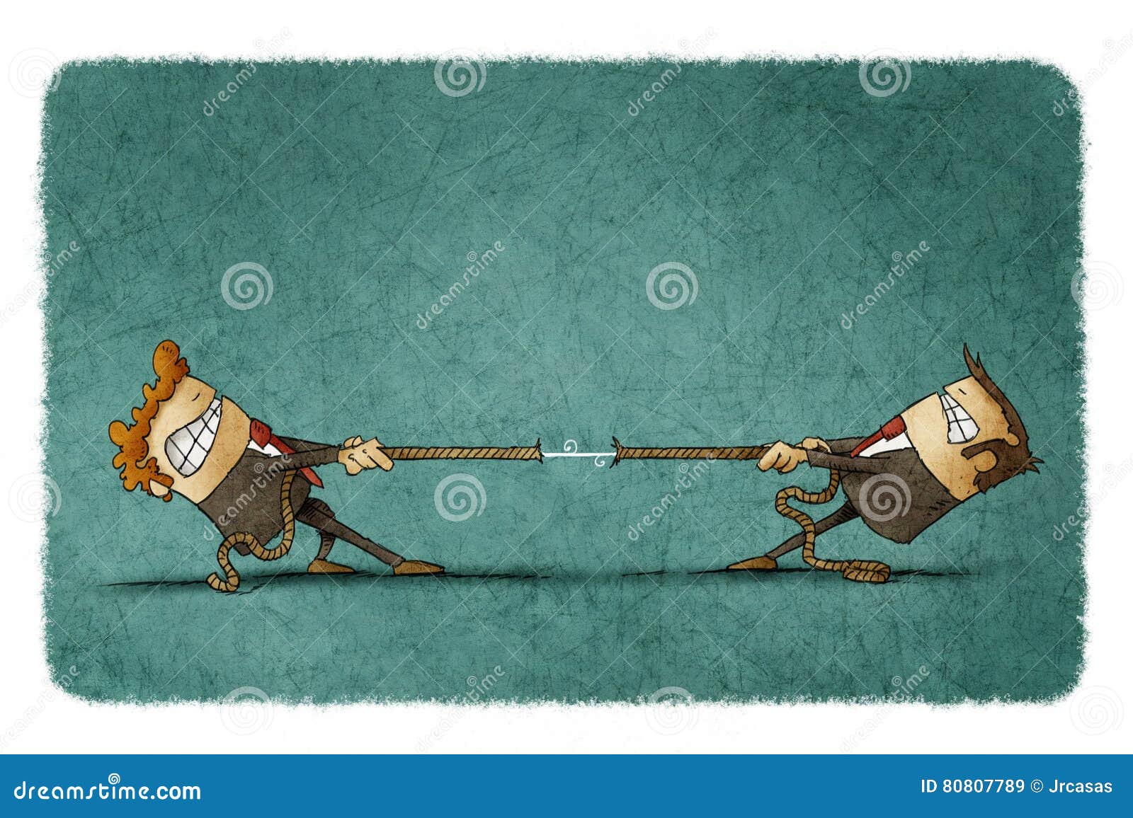 Two people pulling rope stock illustration. Illustration of challenge ...