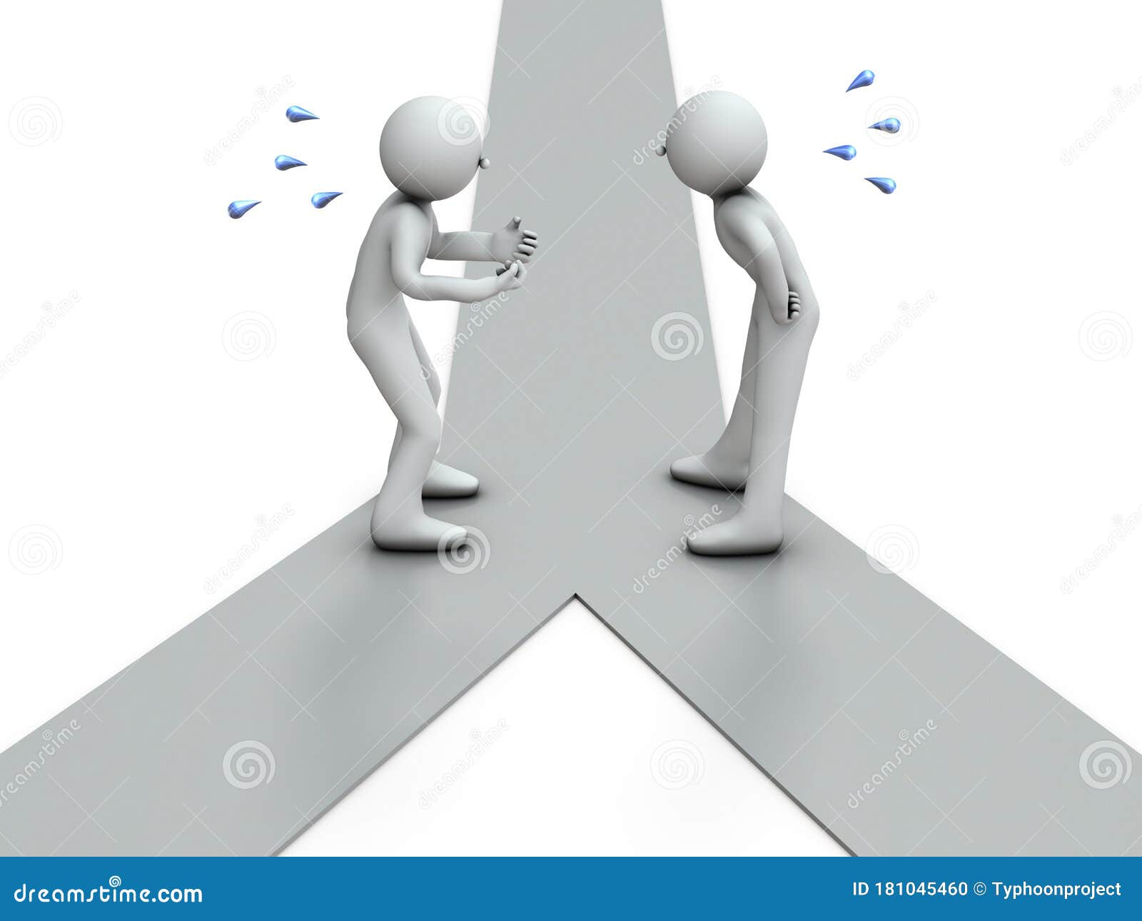 Two People Quarreling at a Fork. that`s because of the Differences in ...