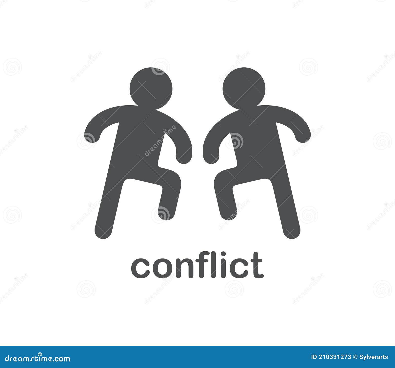 Fight, Conflict Or Confrontation Of Old And Young Person, Vector ...