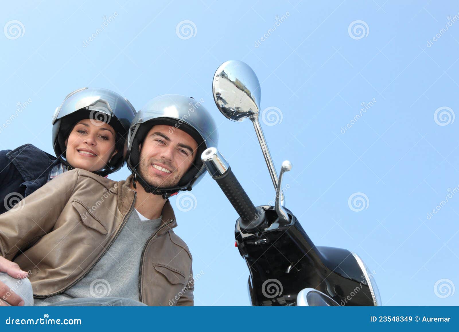 Two people on scooter stock image. Image of gleaming - 23548349