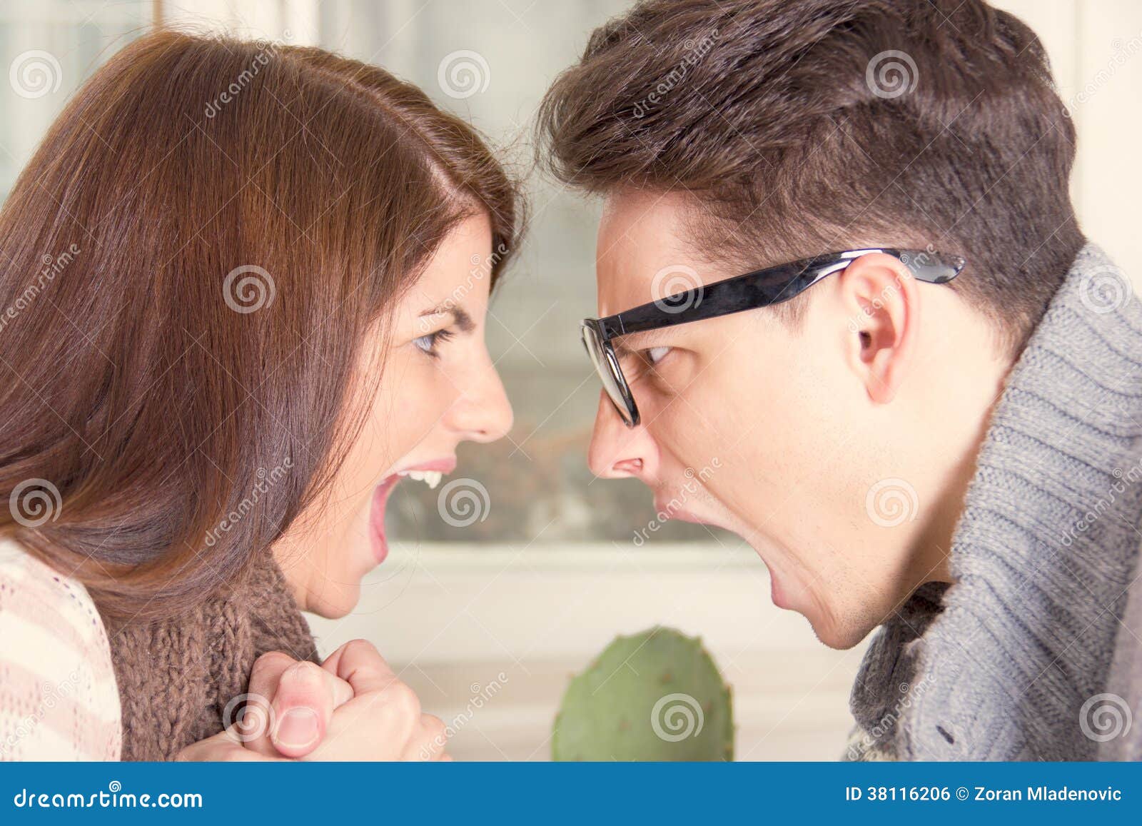 Two People Screaming at Each Other Stock Photo - Image of aggressive ...