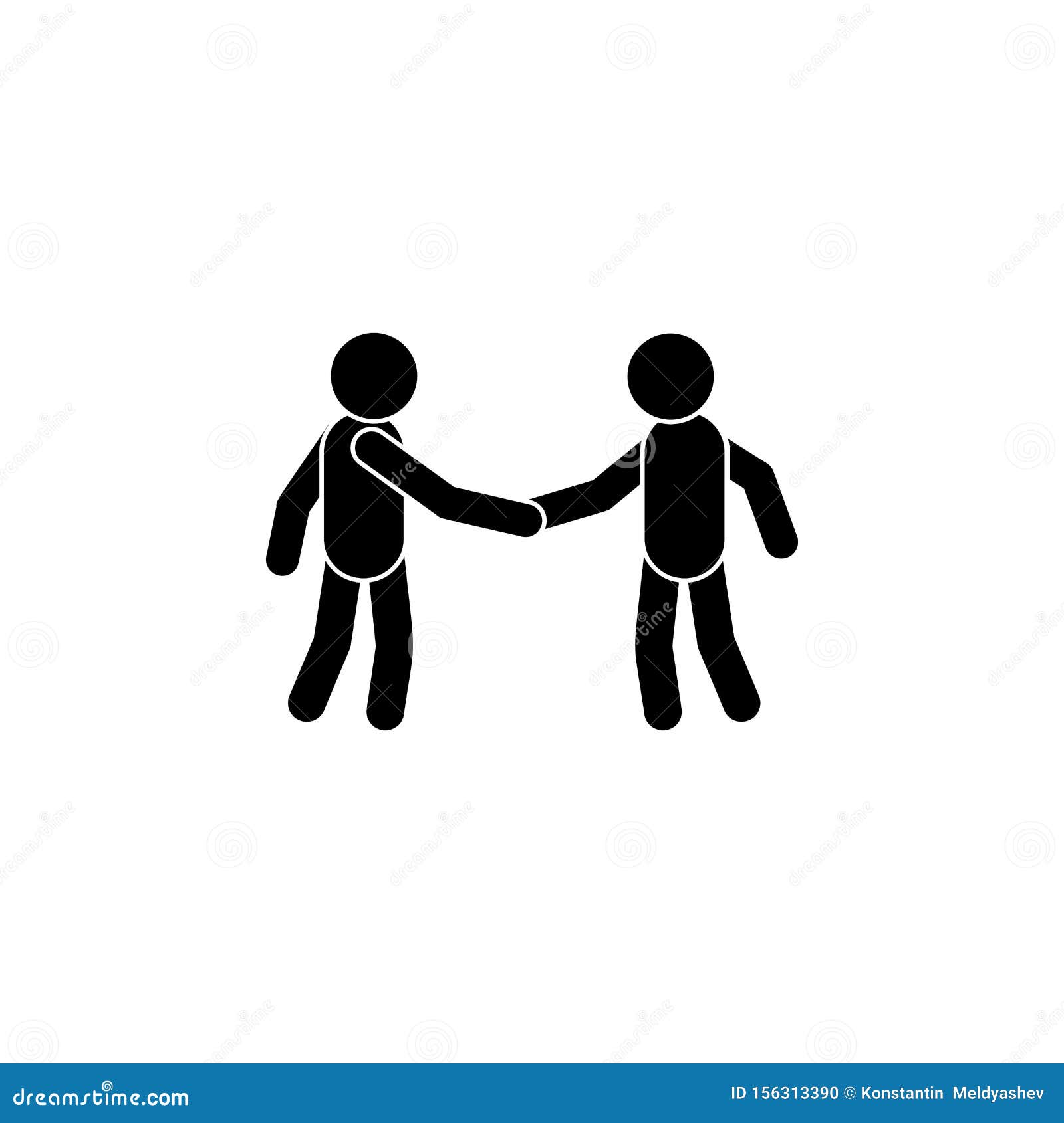 Two People Shaking Hands Icon. Simple Glyph, Flat Vector of People Talk ...