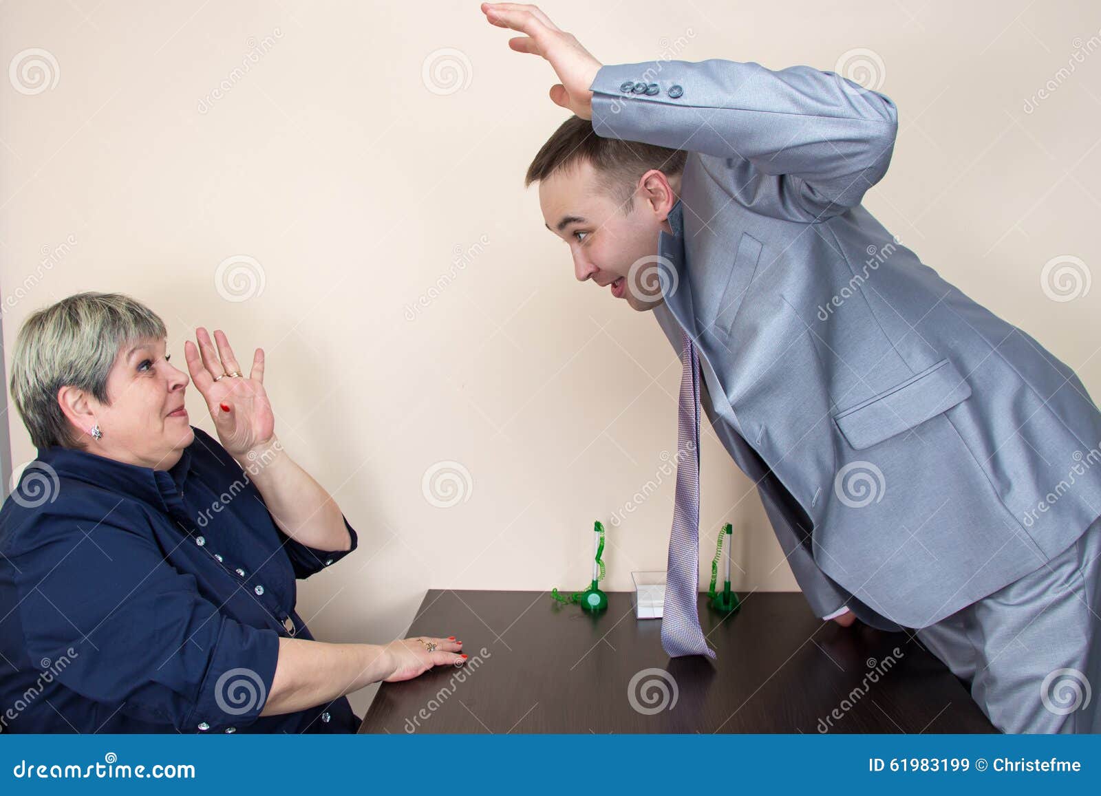 Two People Sitting in Office and Argueing Stock Image - Image of ...