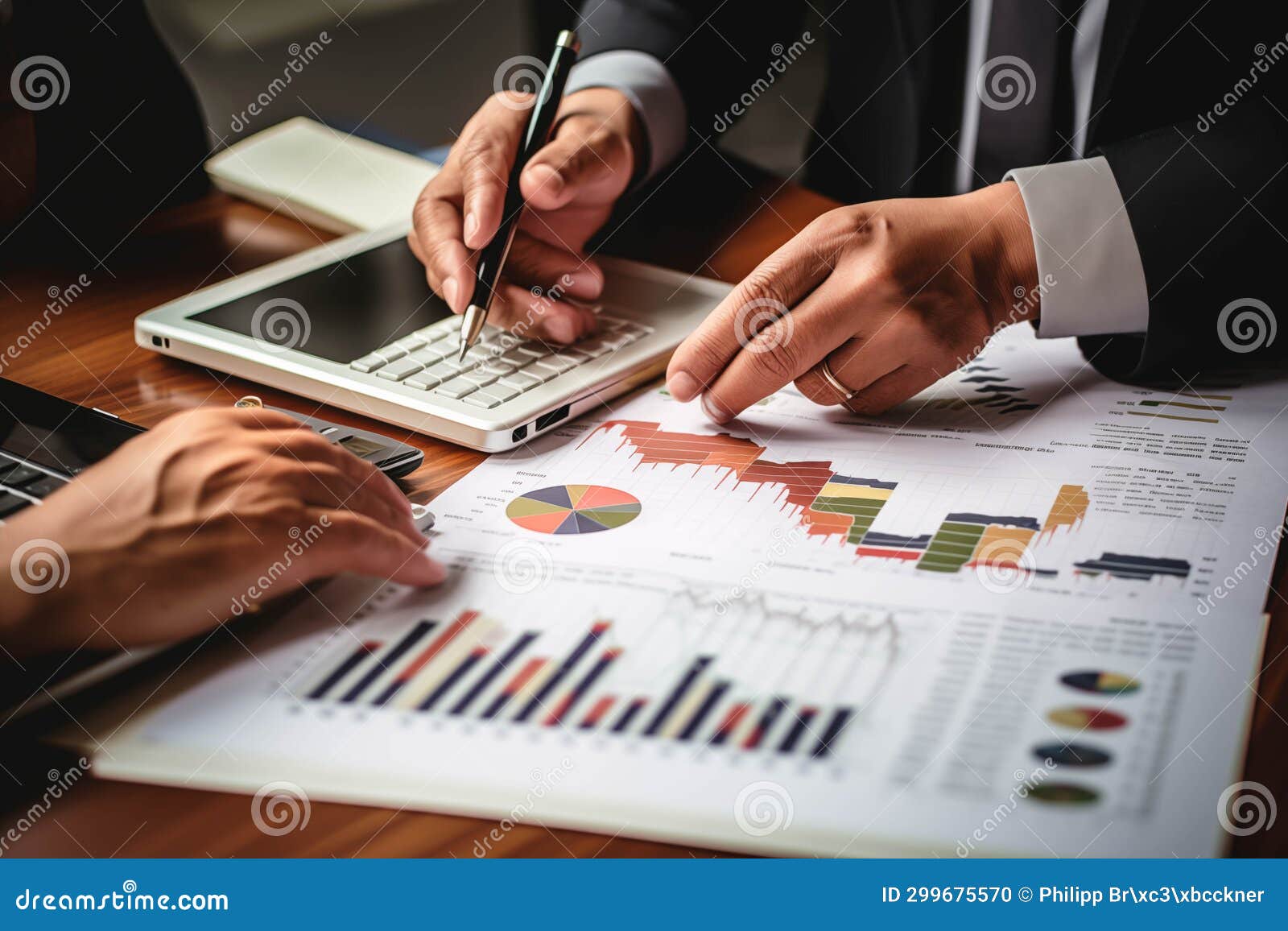 Two People Collaborating on a Laptop at a Table Created with Generative ...
