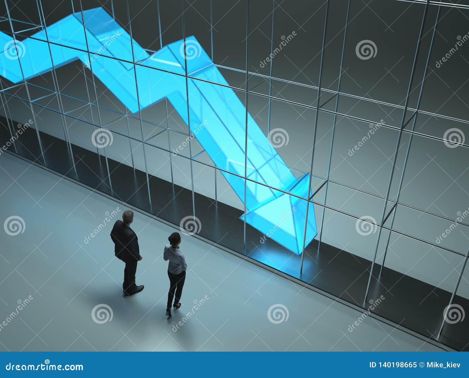 People Study Statistics Shown On Bar Chart. Analyze Graphs, Charts ...