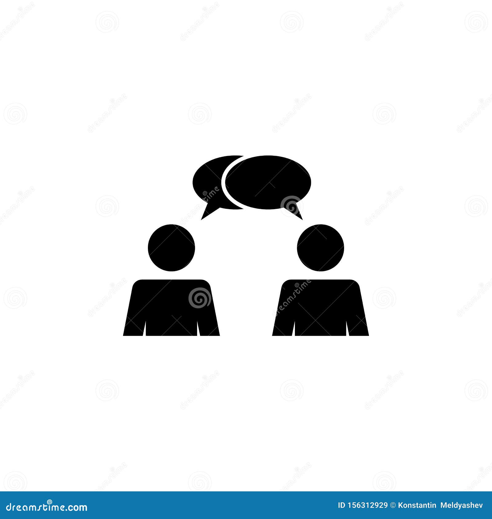 Two People Talking, Dialogue Icon. Simple Glyph, Flat Vector of People ...