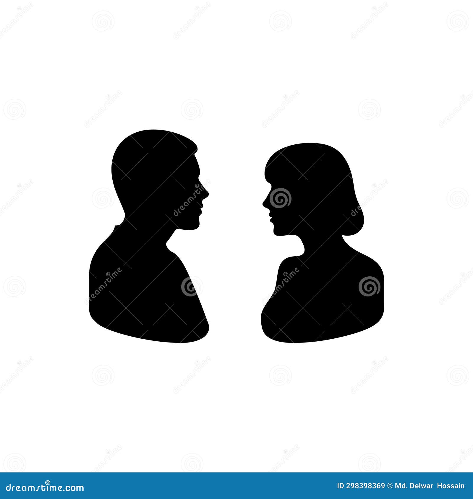 Two people talking icon stock vector. Illustration of communication ...