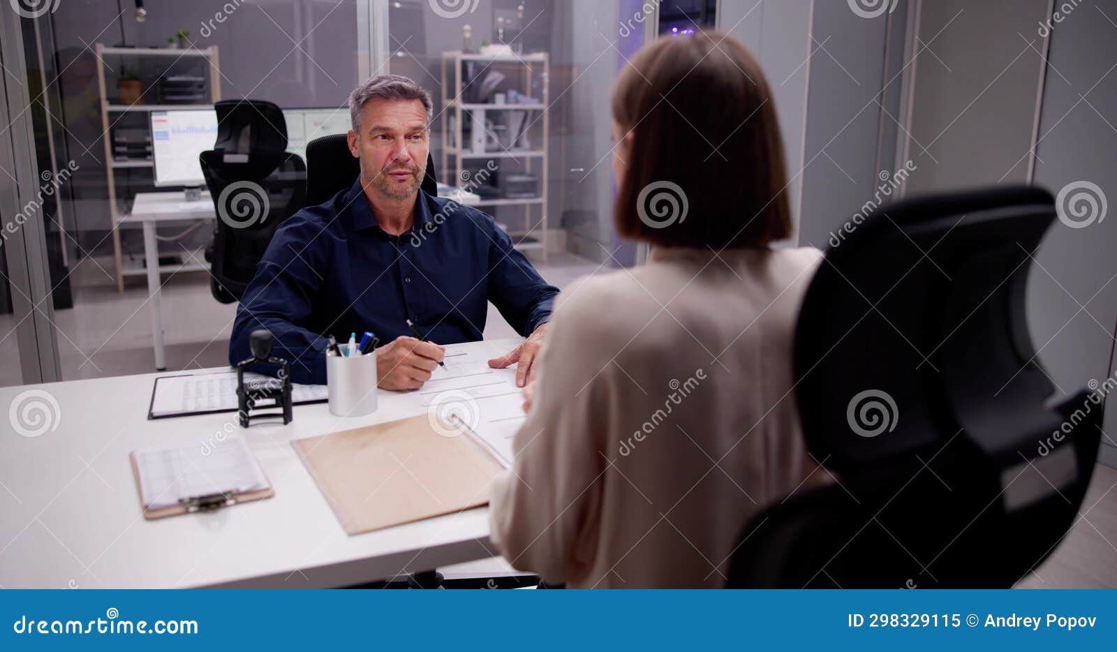 Two People Talking and Interviewing Stock Image - Image of employment ...