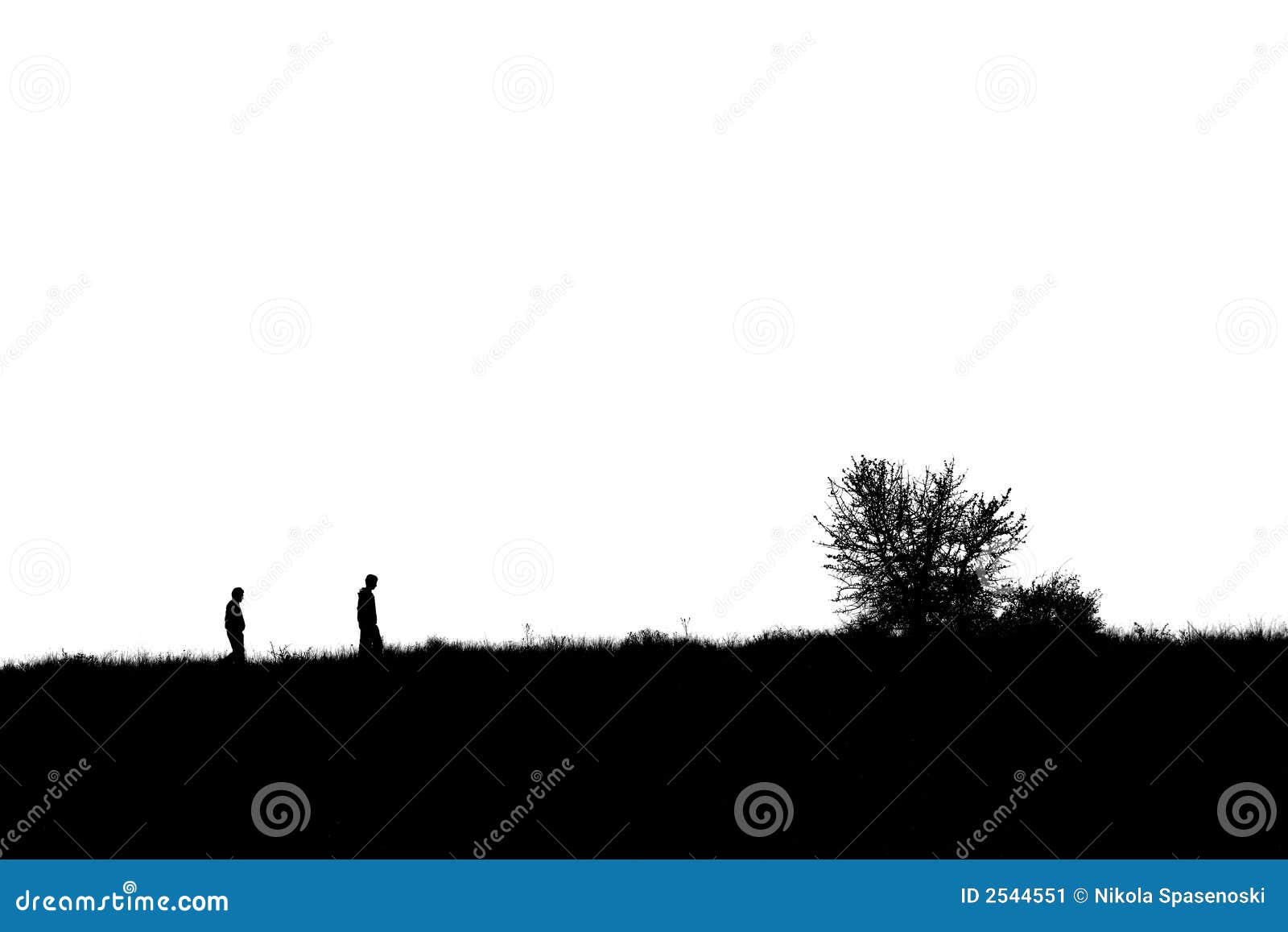 Two people and a tree stock illustration. Illustration of walk - 2544551