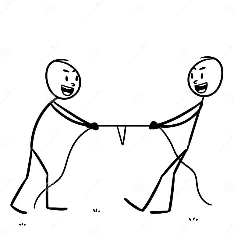 Two People Trying To Pull Each Other Stock Illustration - Illustration ...