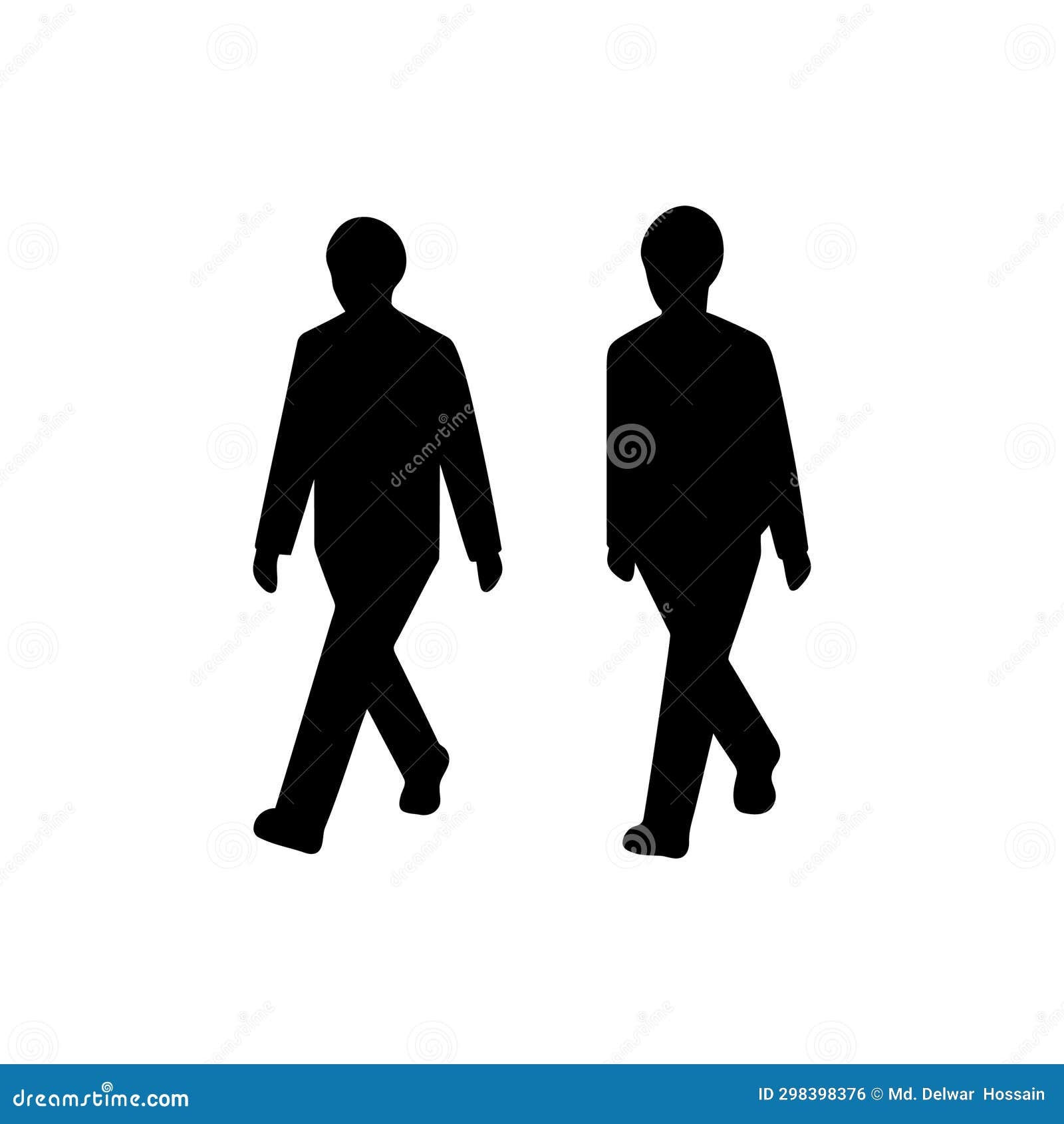Two People Walking Side-by-side Icon Stock Vector - Illustration of ...