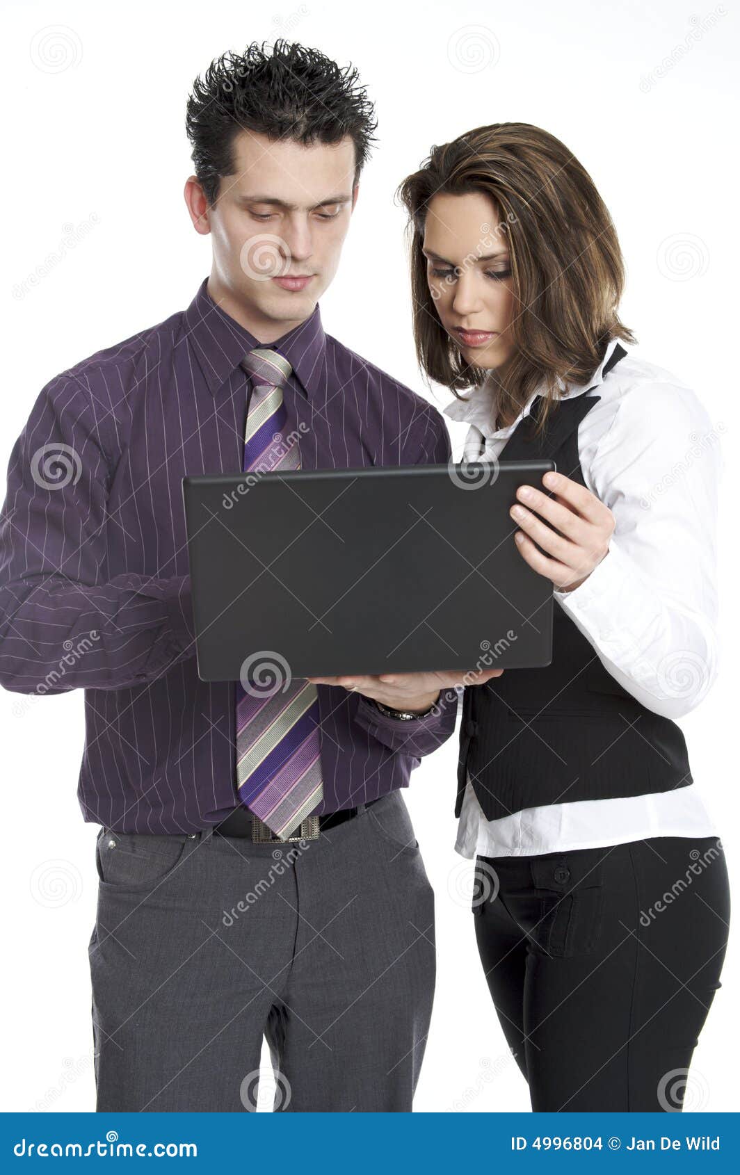 Two people at work stock photo. Image of caucasian, collar - 4996804