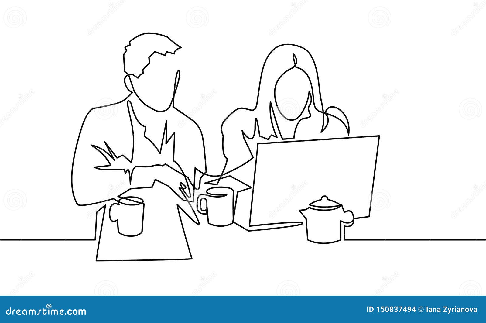 Continuous Line People Homework Stock Illustrations – 49 Continuous ...