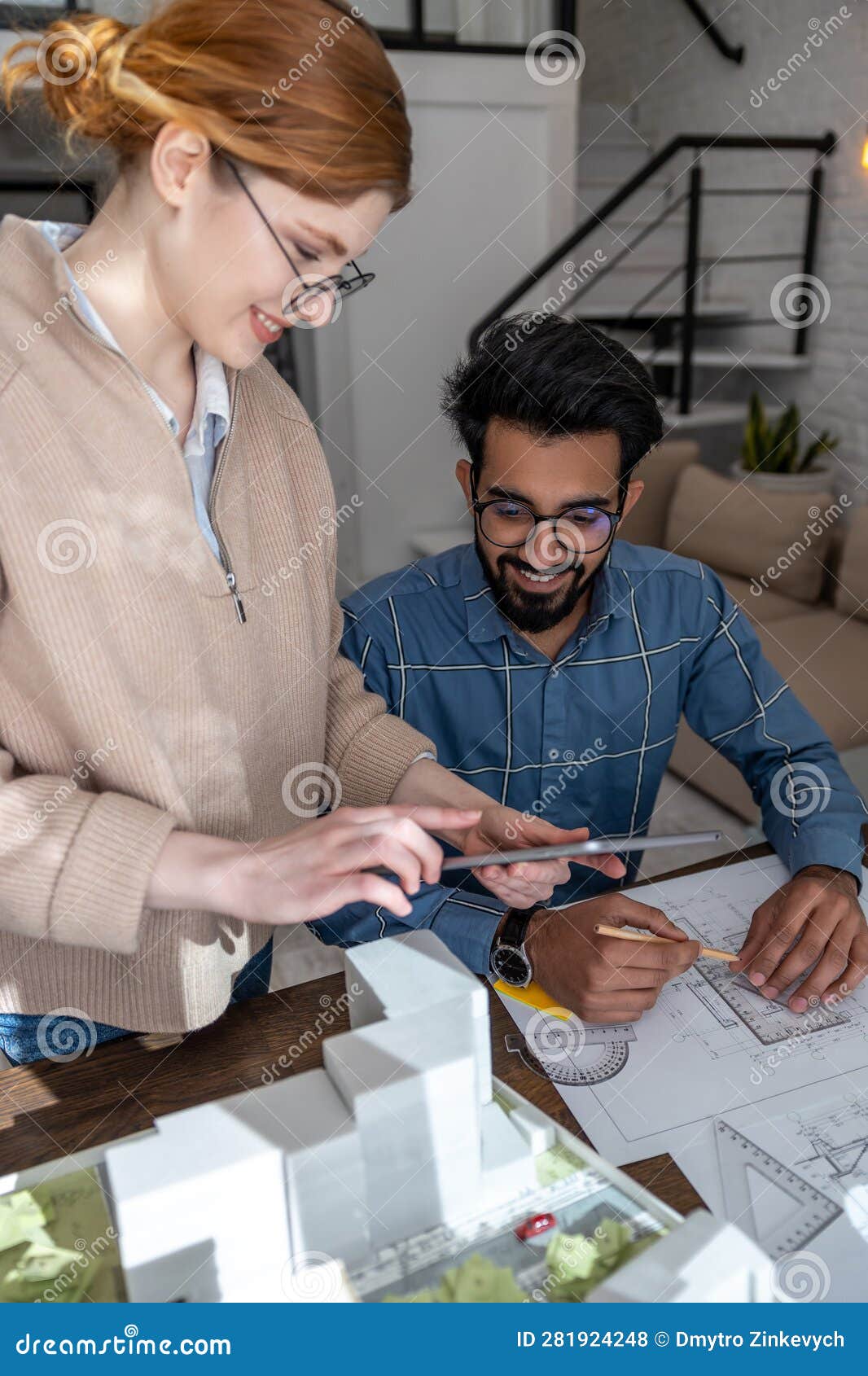 Two People Working Together on the Project in the Home Office Stock ...