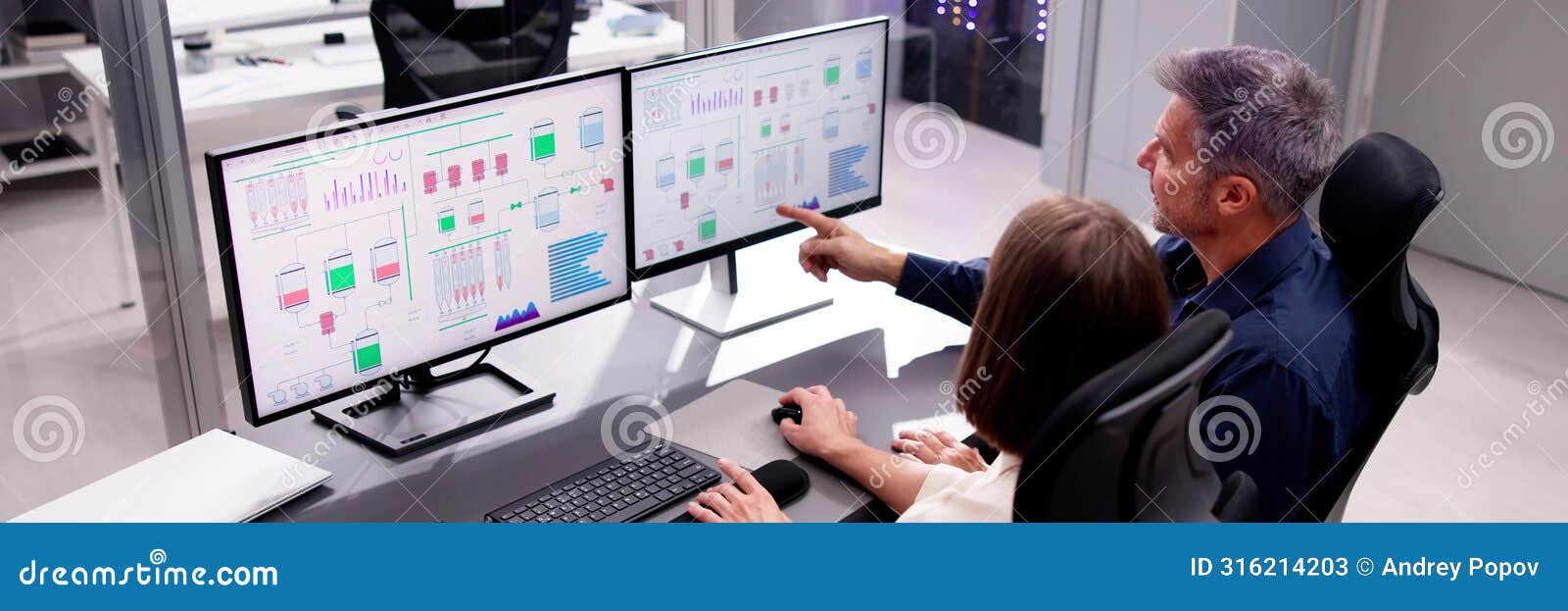 Two People Working Together Stock Image - Image of desktop, electronics ...