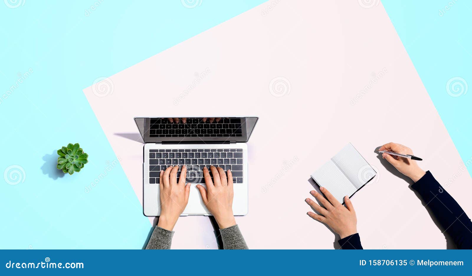 Two People Working Together Stock Image - Image of notebook, concept ...