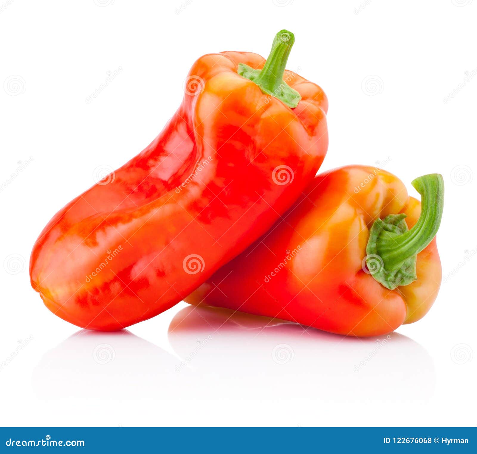 Two Peppers Isolated on White Background Stock Photo - Image of juicy ...
