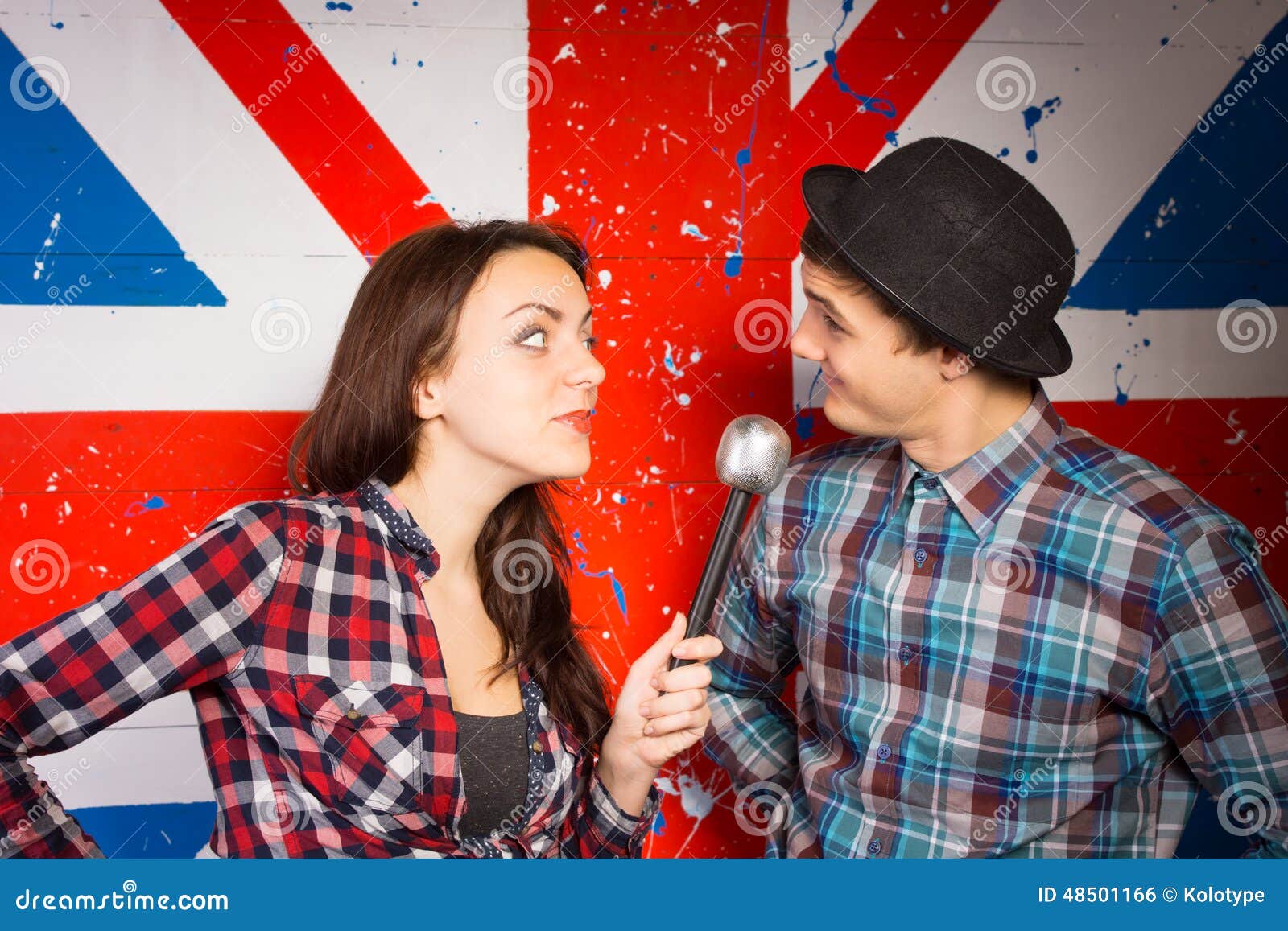 Two Performers Doing a British Comedy Show Stock Photo - Image of ...