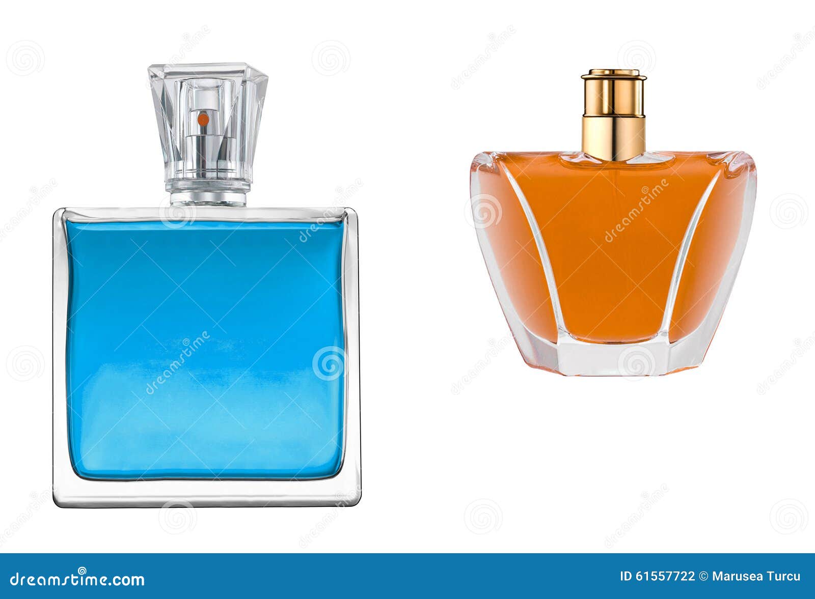 Two Perfume in Beautiful Bottles Stock Photo - Image of feminine, blue ...