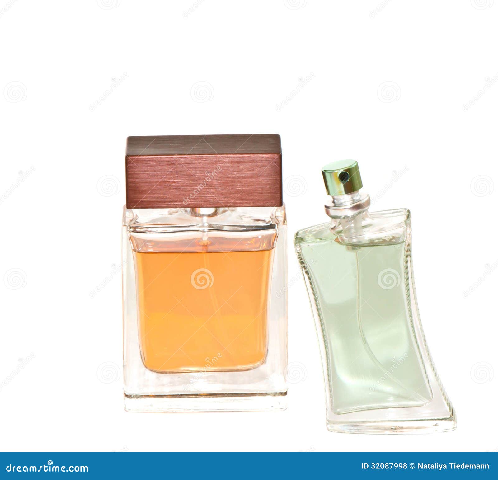 Two perfume bottles stock photo. Image of bottle, spraying - 32087998