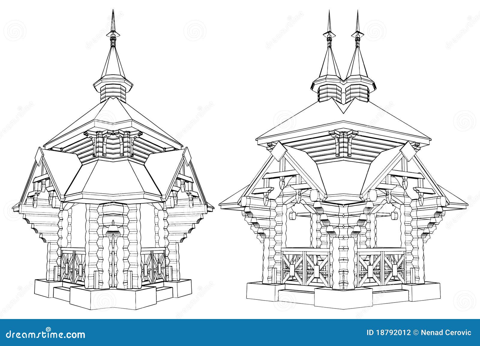 Two Pergola Vector 04 stock vector. Illustration of sunshade - 18792012