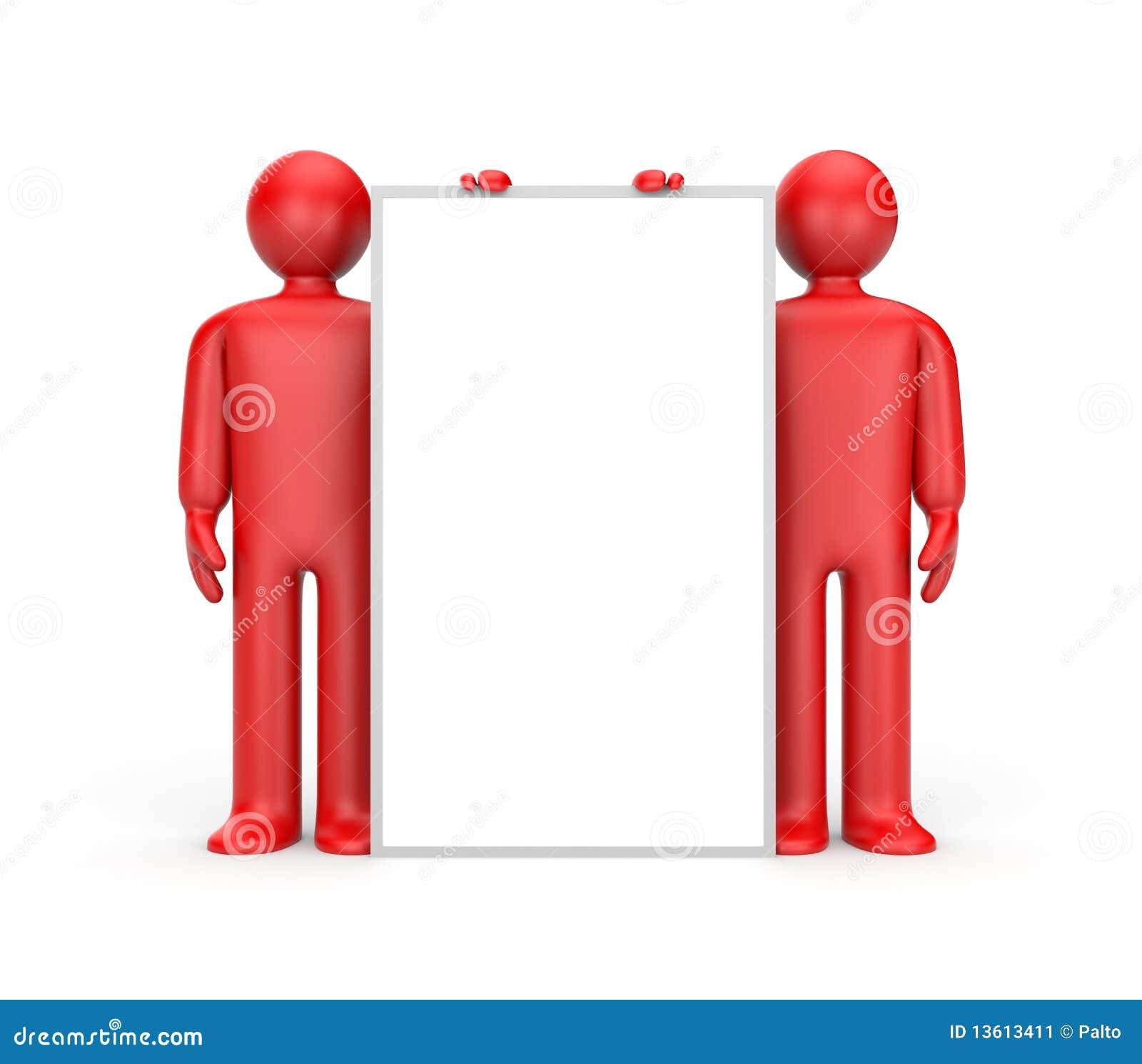Two Person and Blank Billboard Stock Illustration - Illustration of ...