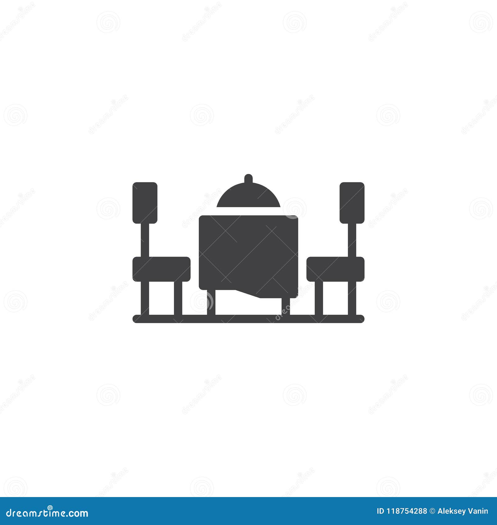 Two Person Served Table Vector Icon Stock Vector - Illustration of ...