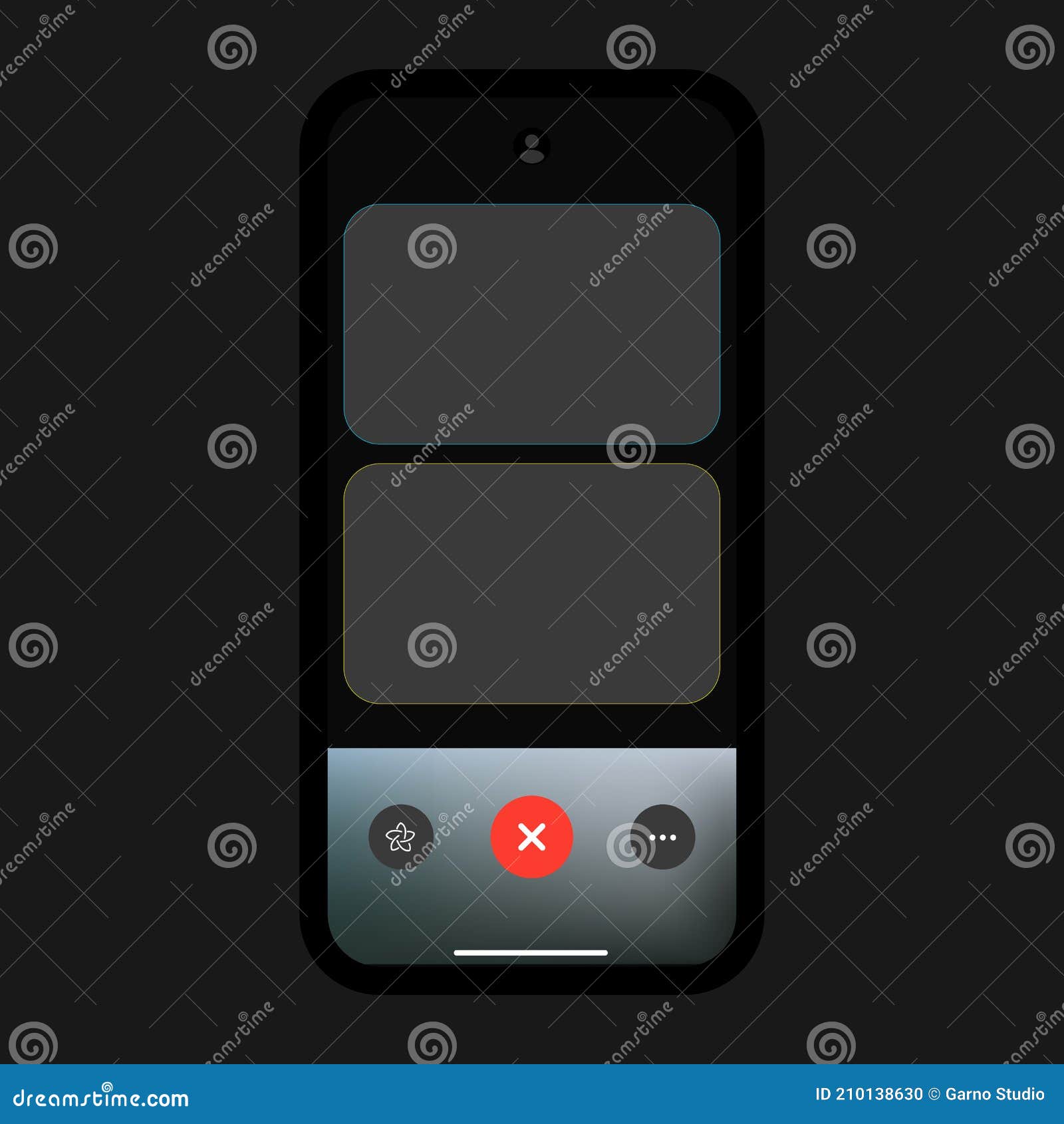 Two Person Video Call Mobile Interface Concept. UI Stock Vector ...