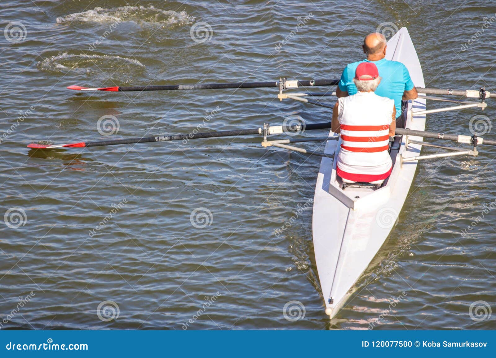 Two Persons Rowing Boat on Arno River, Florence, Italy Editorial Image ...