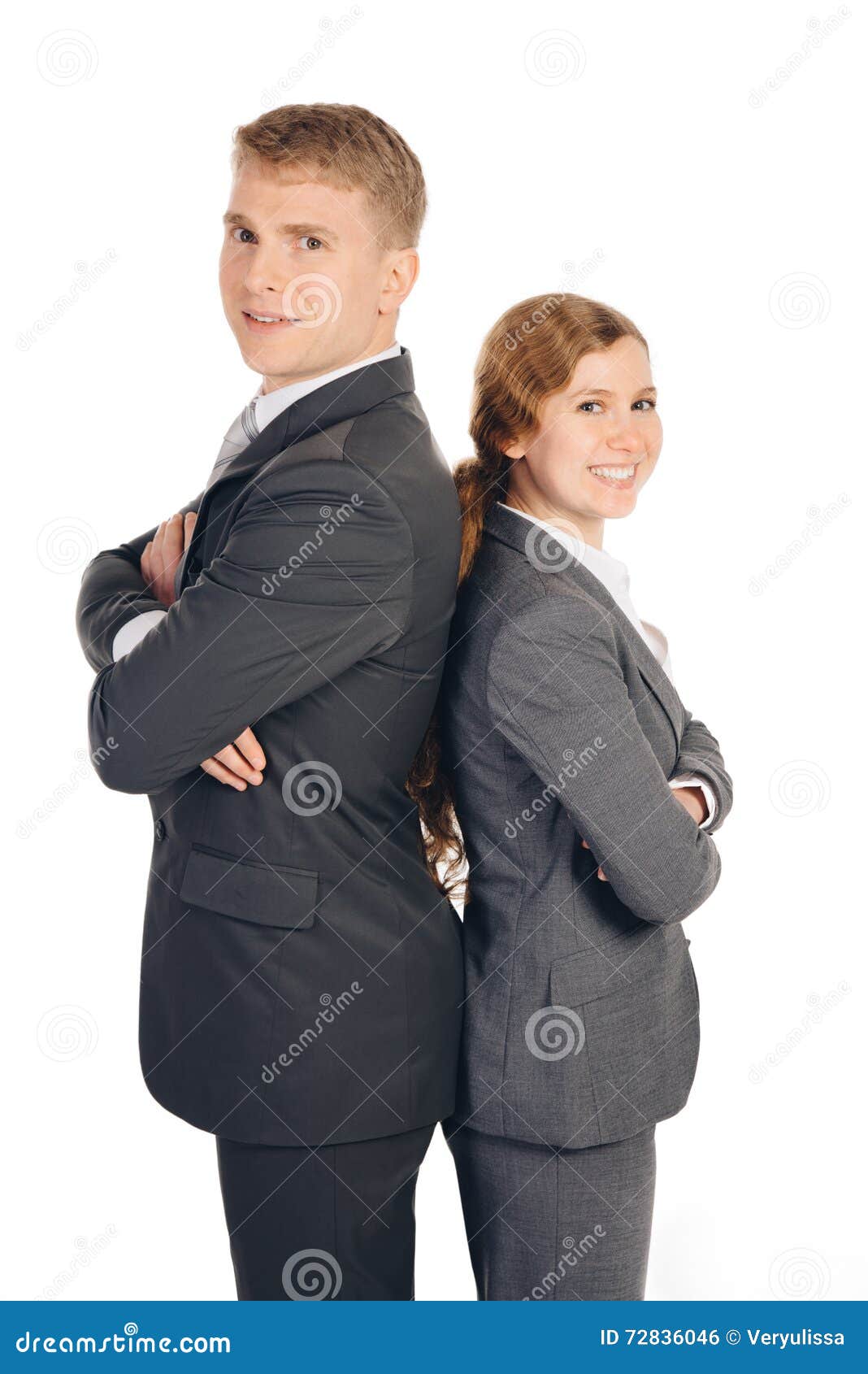 Two Persons in Suits Standing Stock Photo - Image of back, studio: 72836046