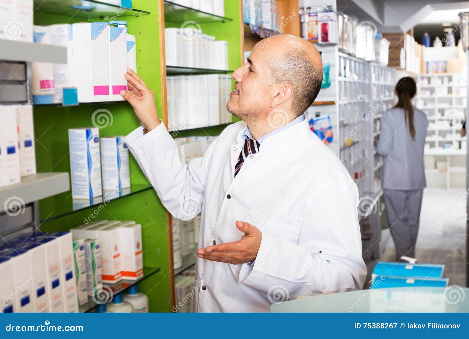 Two Pharmacists in Chemist Shop Stock Image - Image of apothecary ...