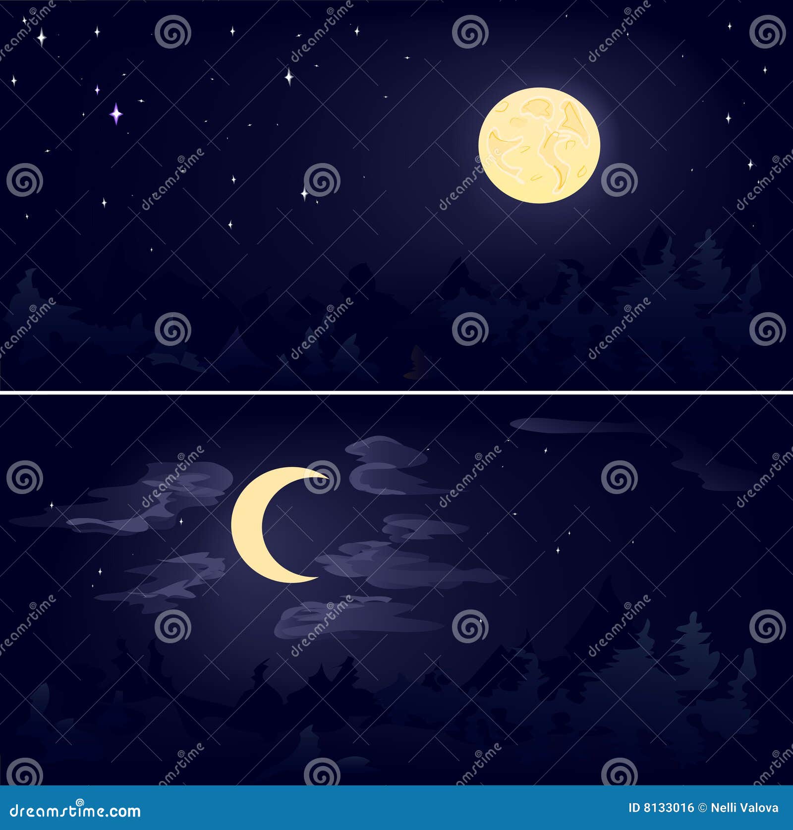 Two Phases Moon Stock Illustrations – 69 Two Phases Moon Stock ...
