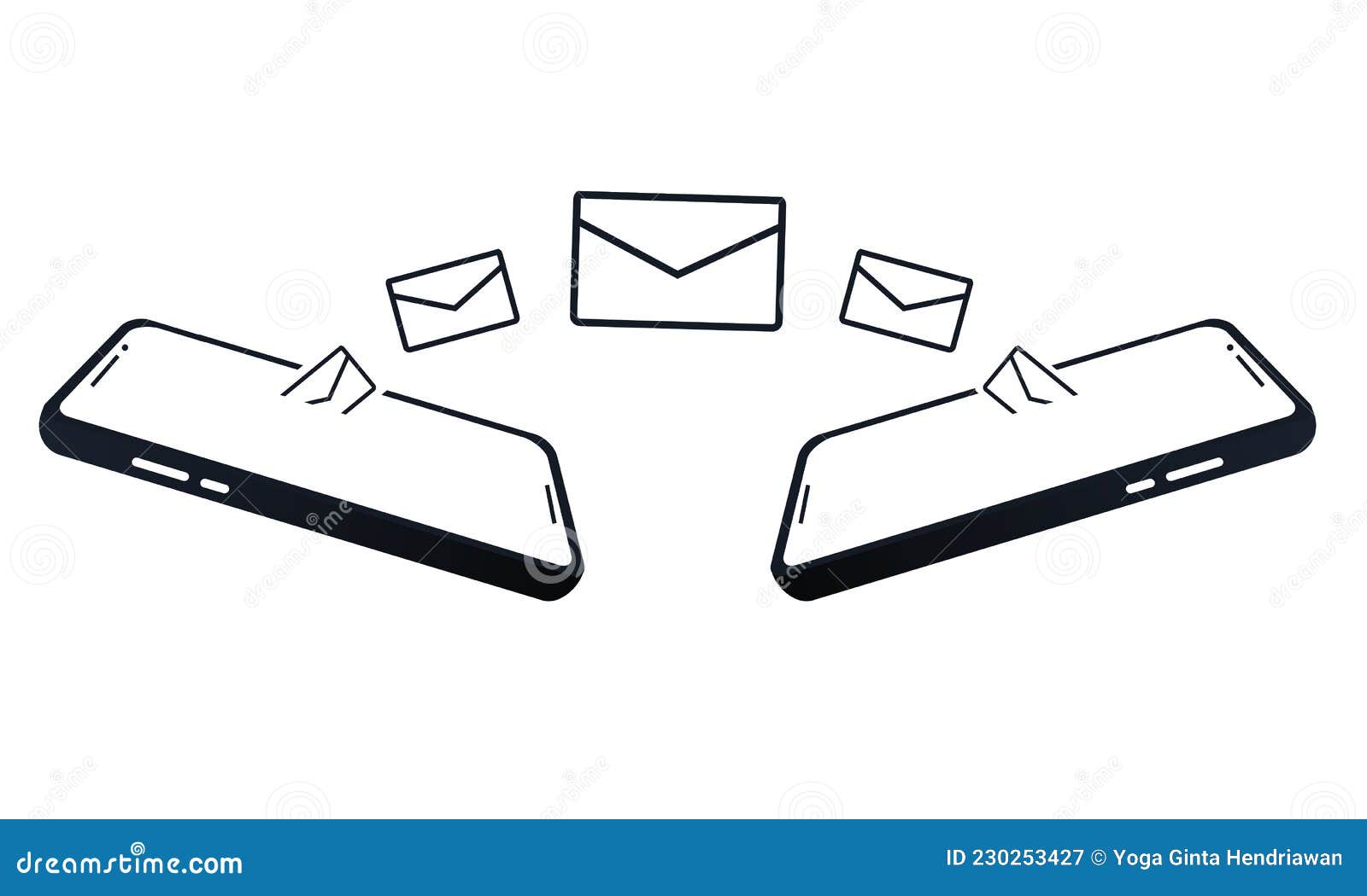 Two Phone Sending and Receiving Messages or Email. Stock Vector ... Two Phone Sending and Receiving Messages or Email. Stock Vector ...