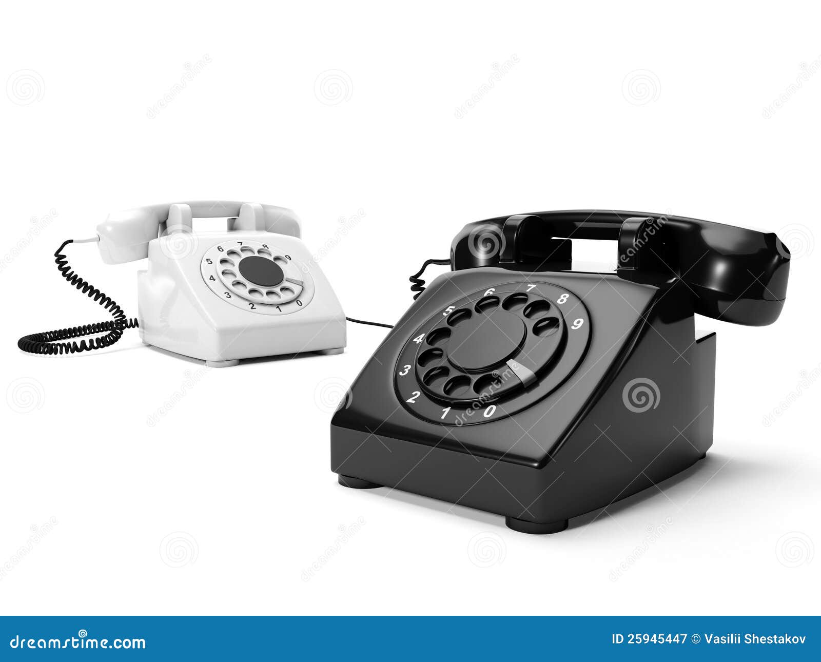 Two Phones the Black and White Stock Illustration - Illustration of ...