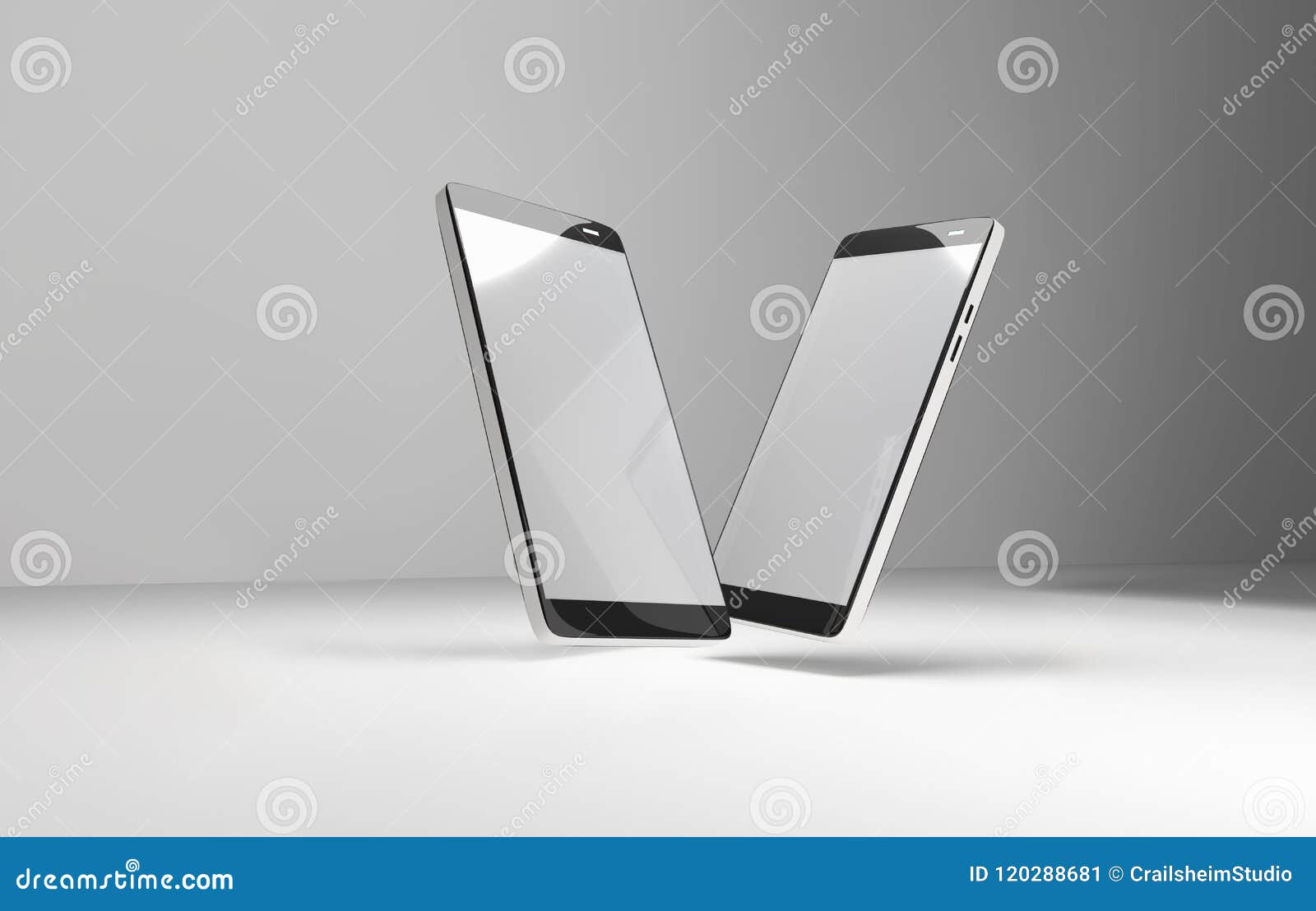 Two phones 3d-illustration stock illustration. Illustration of mobile ...