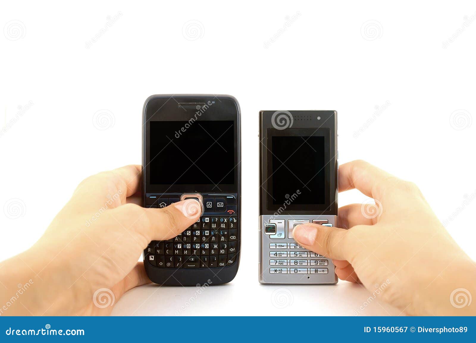 Two phones hands whote stock image. Image of fingers - 15960567