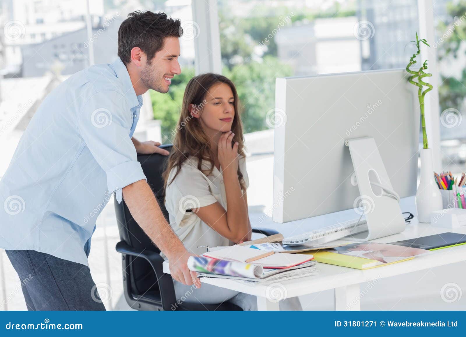 Two Photo Editors Working on Their Computer Stock Image - Image of ...