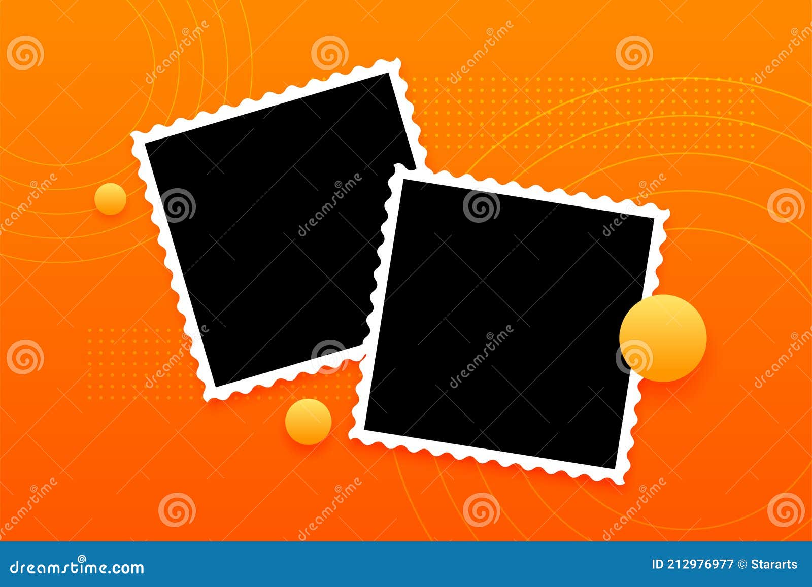 Two Photo Frames Background in Modern Style Stock Vector - Illustration ...