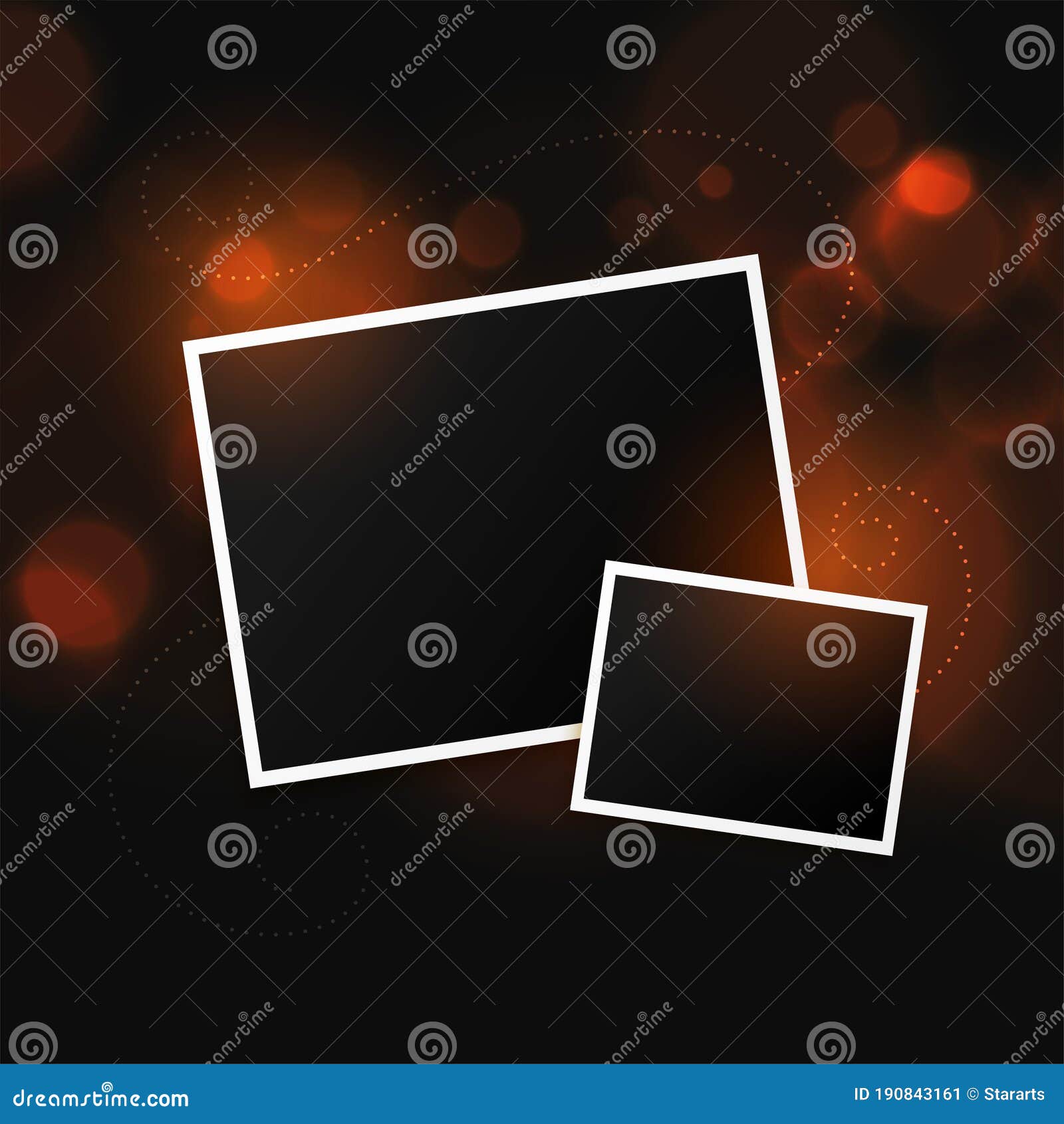 Two Photo Frames on Bokeh Background Design Stock Vector - Illustration ...