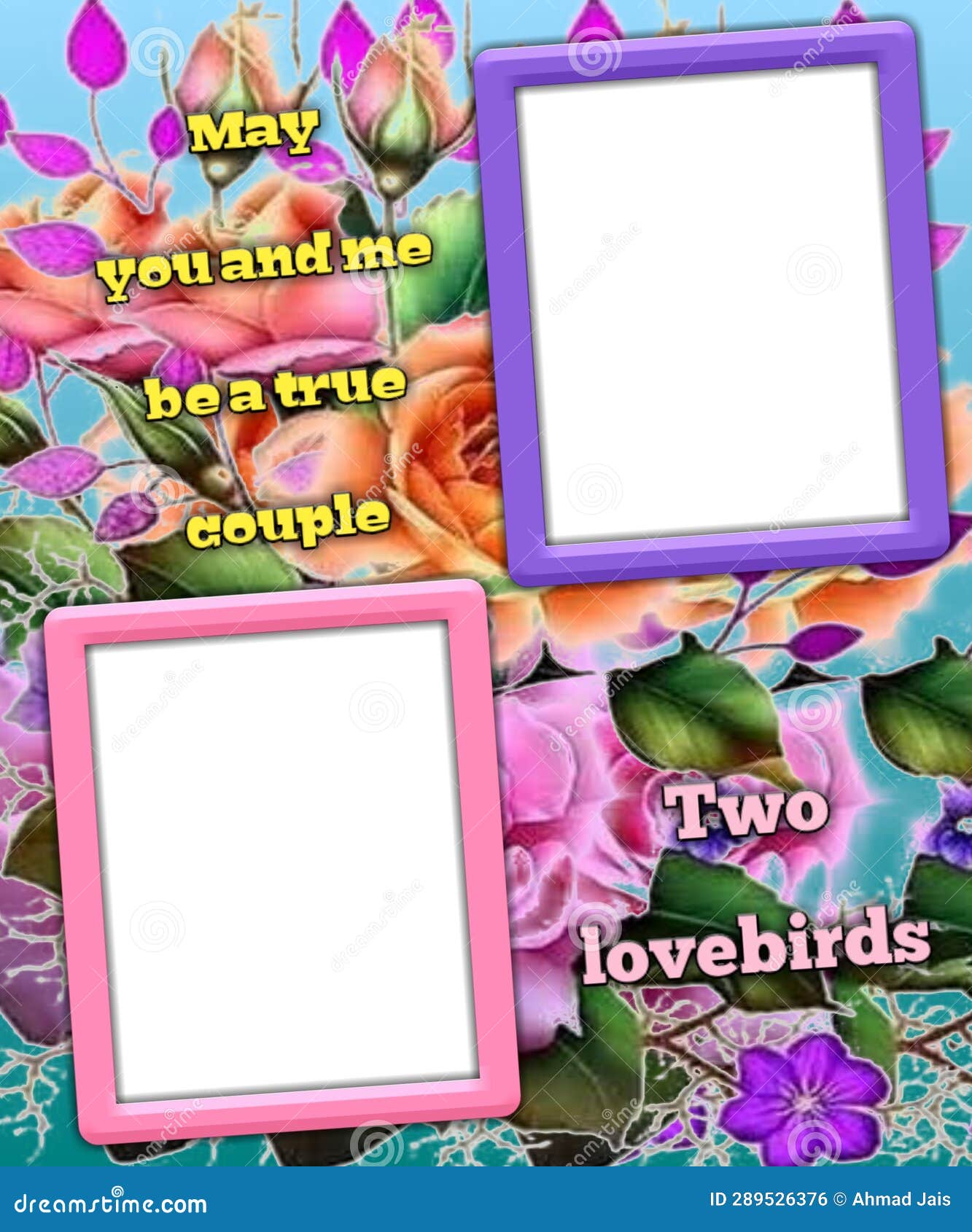 Two Photo Frames for Lovers Stock Illustration - Illustration of text ...