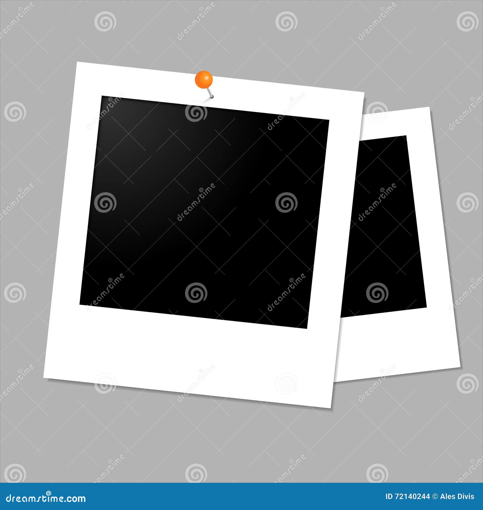 Two photo frames pinned. stock vector. Illustration of paper - 72140244