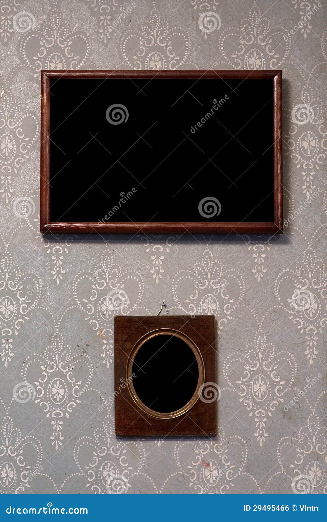Two photo-frames on wall stock photo. Image of exhibition - 29495466