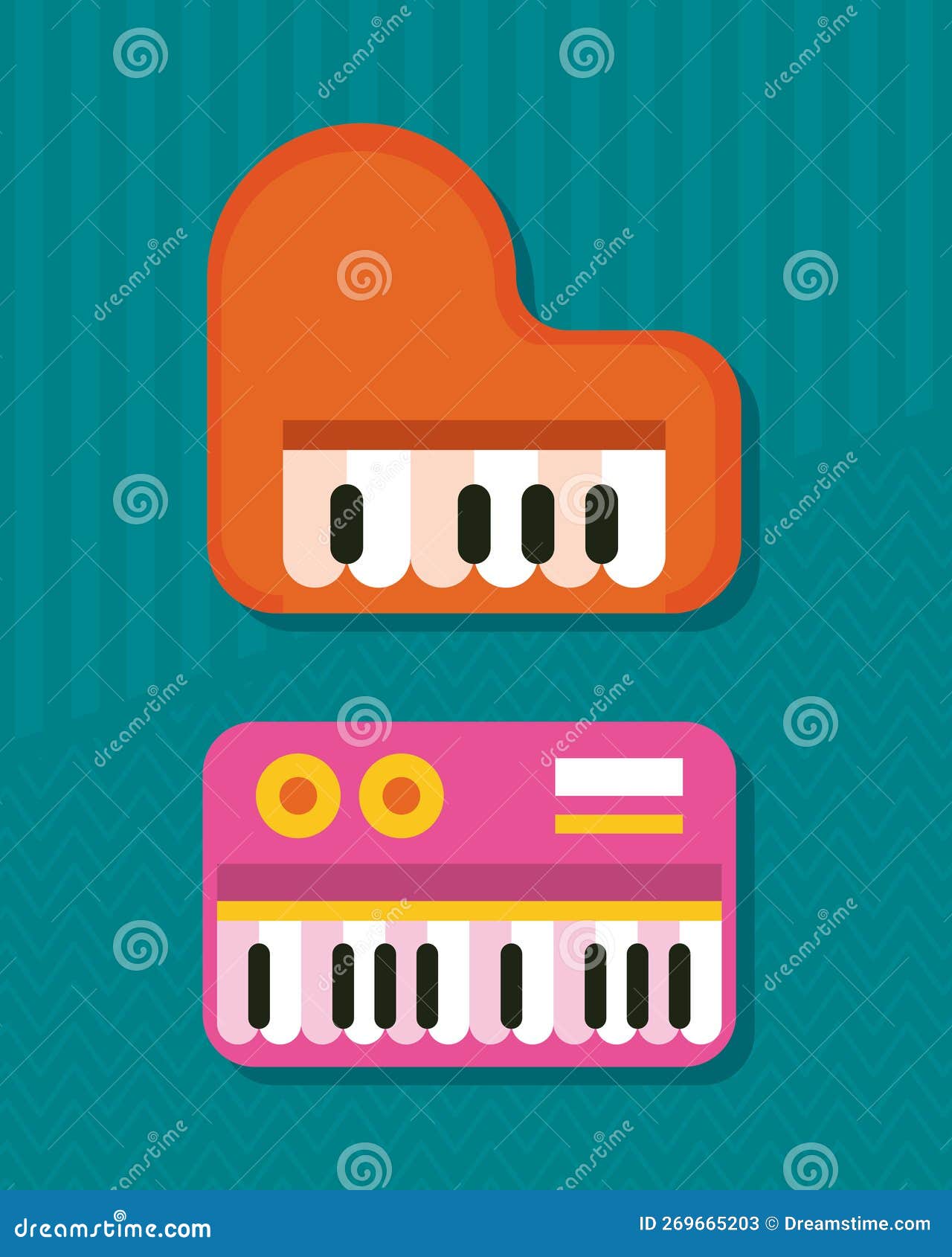 Pianos Instruments Musical Emblem Icon Cartoon Vector | CartoonDealer ...