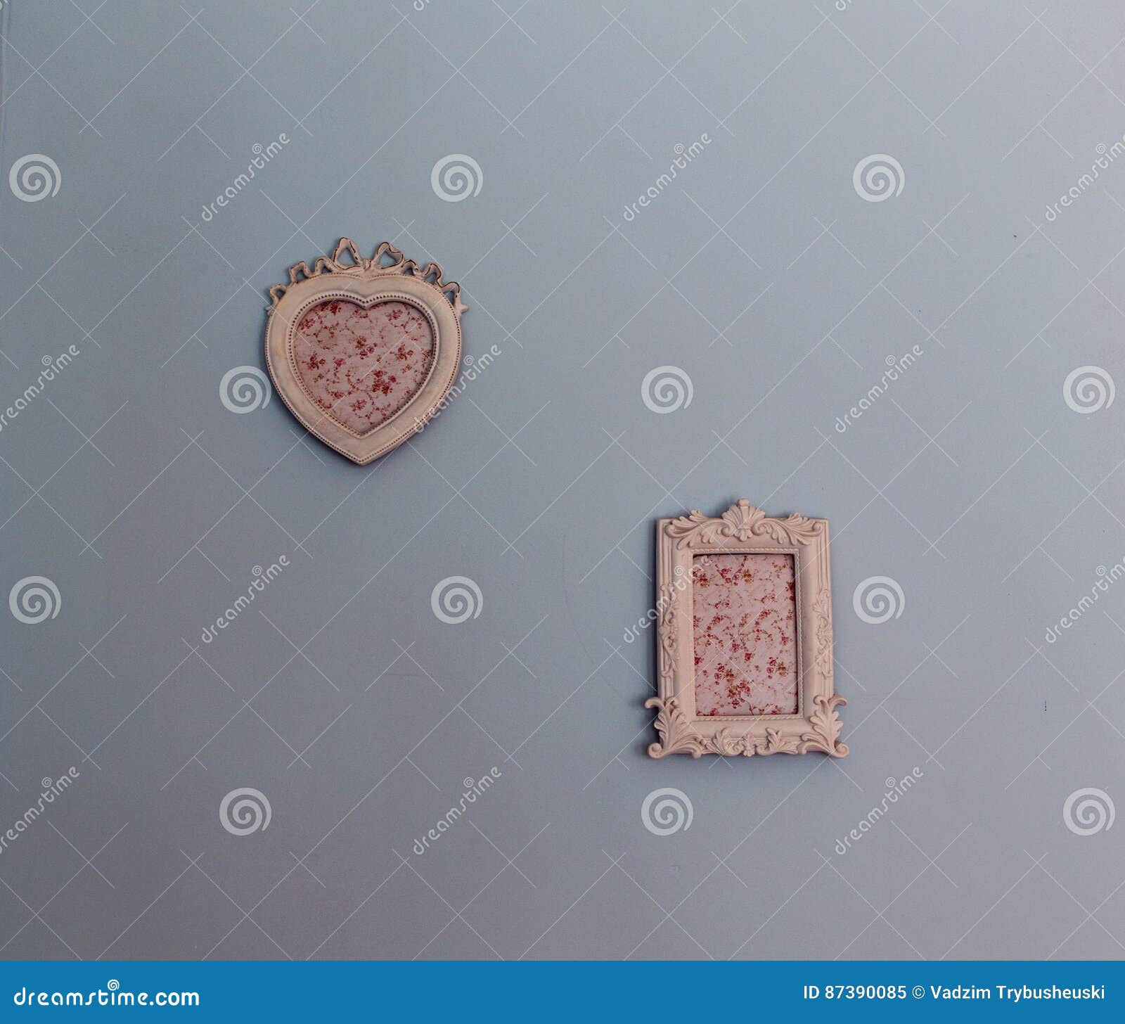 Two Picture Frames on the Wall Stock Image - Image of museum, gold ...