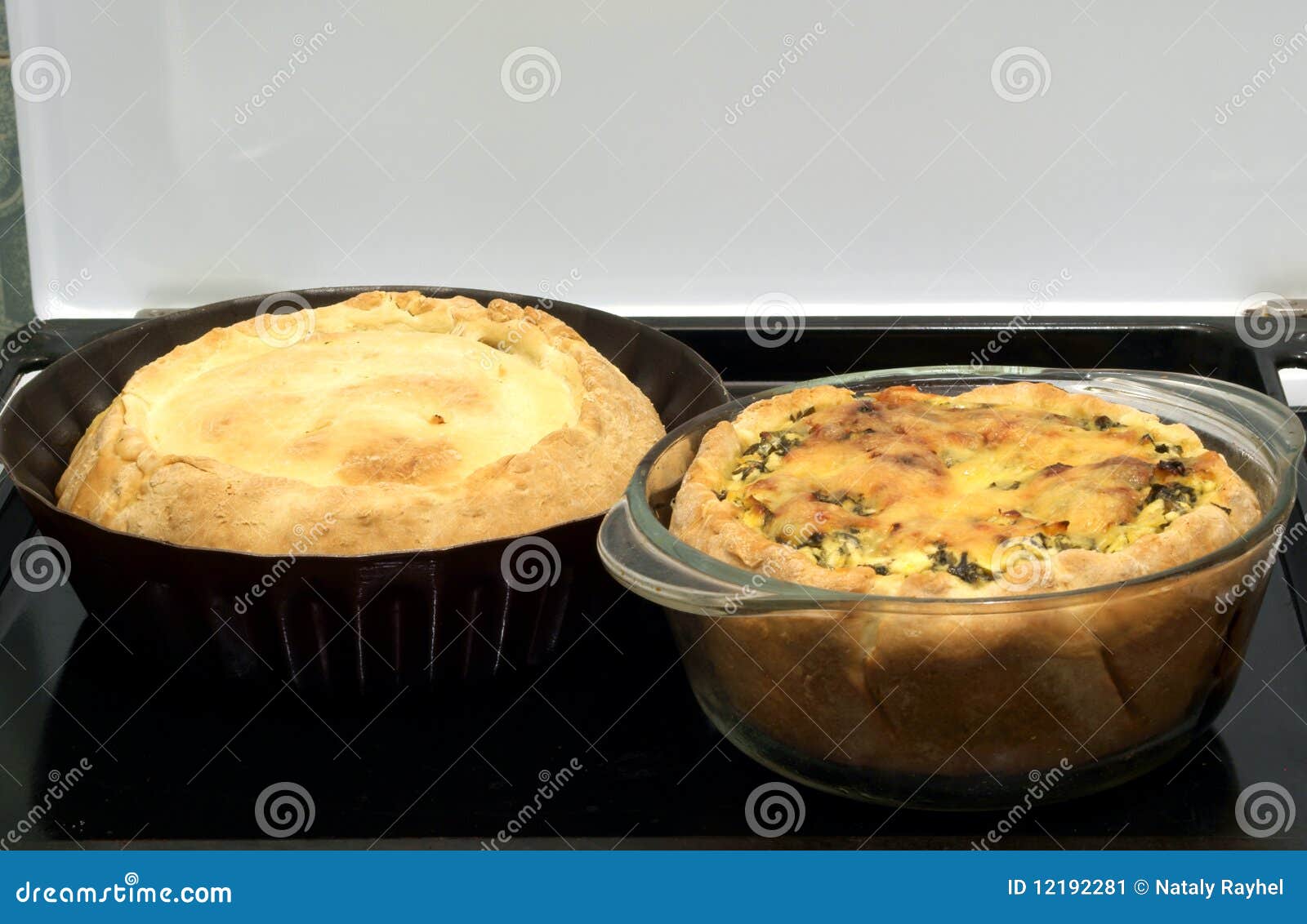 Two pie stock image. Image of closeup, garnish, cheese - 12192281