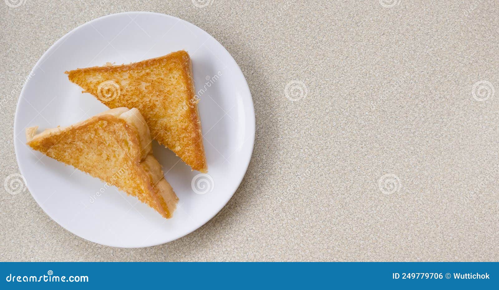 Two Piece Triangle Slices of Toasted Bread Made from White Wheat Flour ...