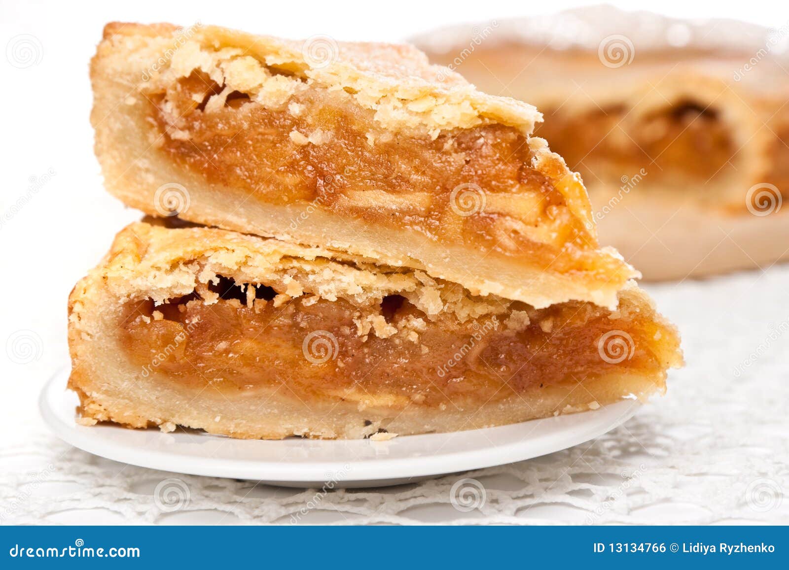 Two pieces of apple pie stock photo. Image of gourmet - 13134766