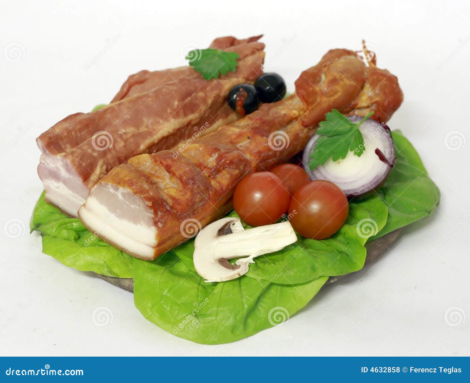 Two pieces of bacon stock photo. Image of preparation - 4632858