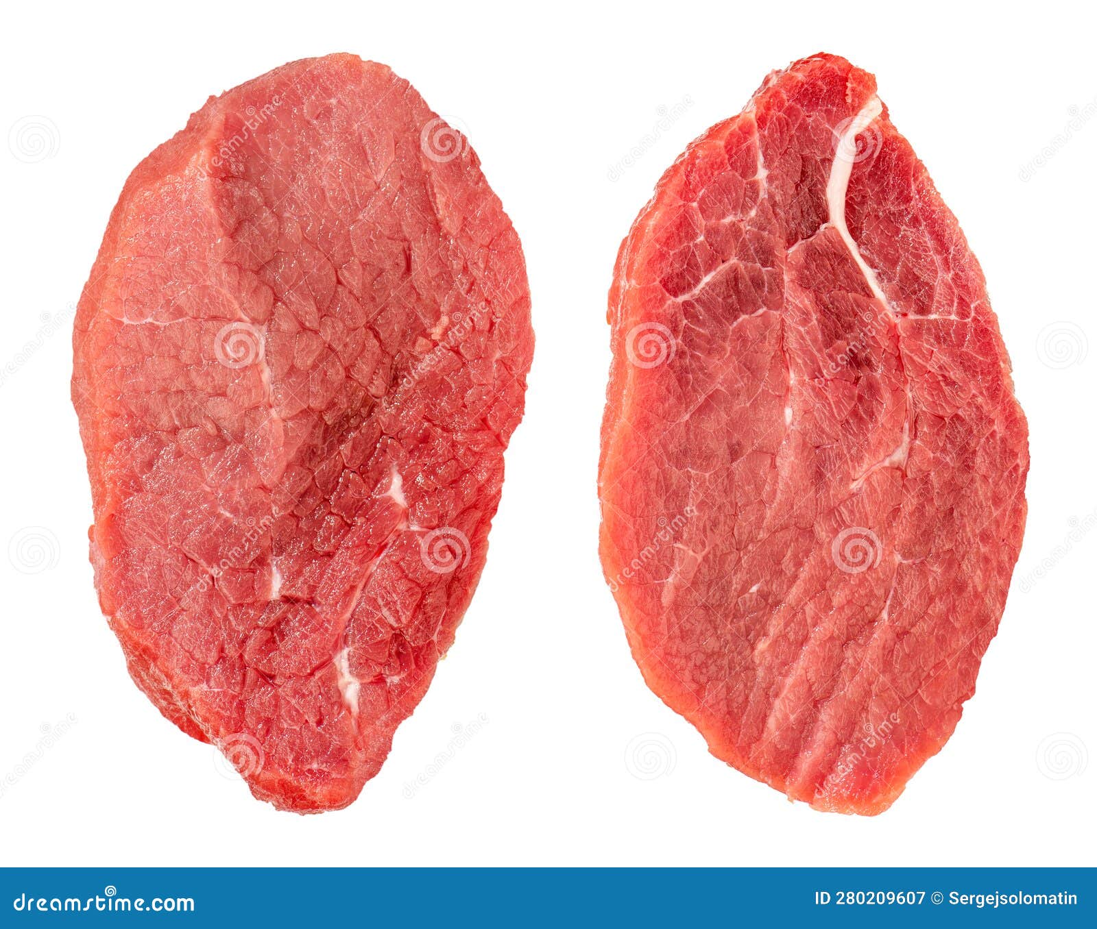 Two Pieces of Beef Meat. Large Pieces of Beef with Thin Layers of Fat ...